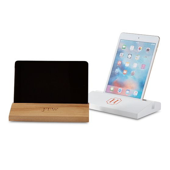 Monogrammed Wood Tablet Stand | Mark and Graham