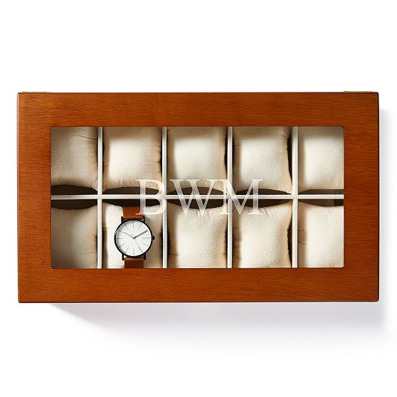 Wooden Watch Box with Quartz Clock | Mark and Graham
