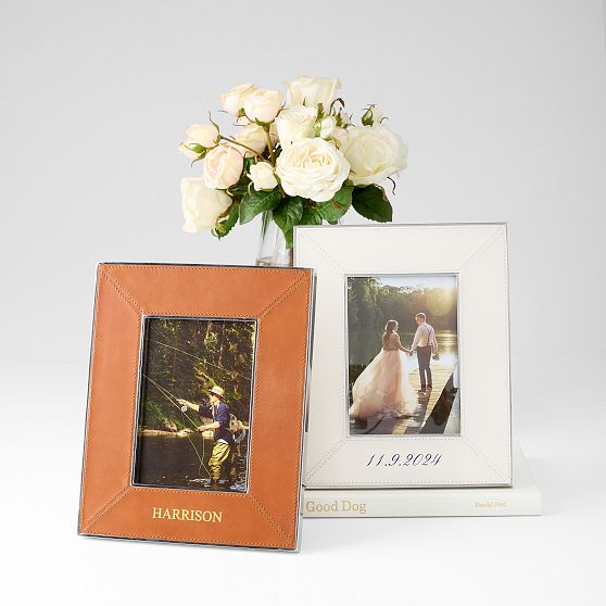 Leather and Silver Photo Frame | Mark and Graham