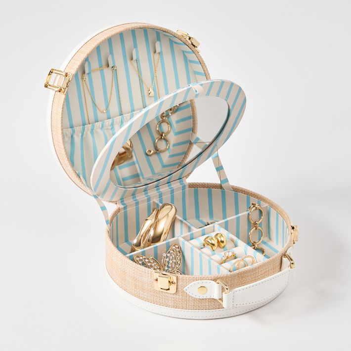 Montauk Raffia Round Jewelry Box | Mark and Graham