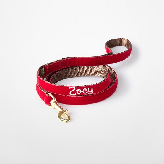 Velvet Hand Embroidered Leash | Mark and Graham