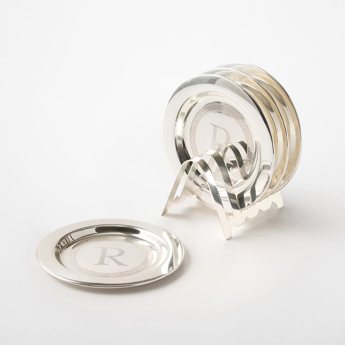 Celebration Silver Etched Coasters Set | Mark and Graham