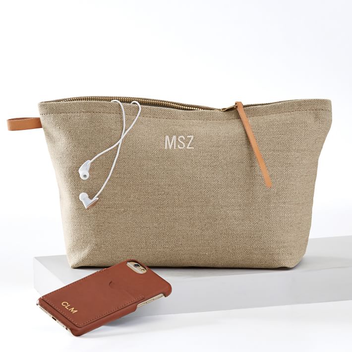 Monogrammed Linen Pouch | Mark and Graham