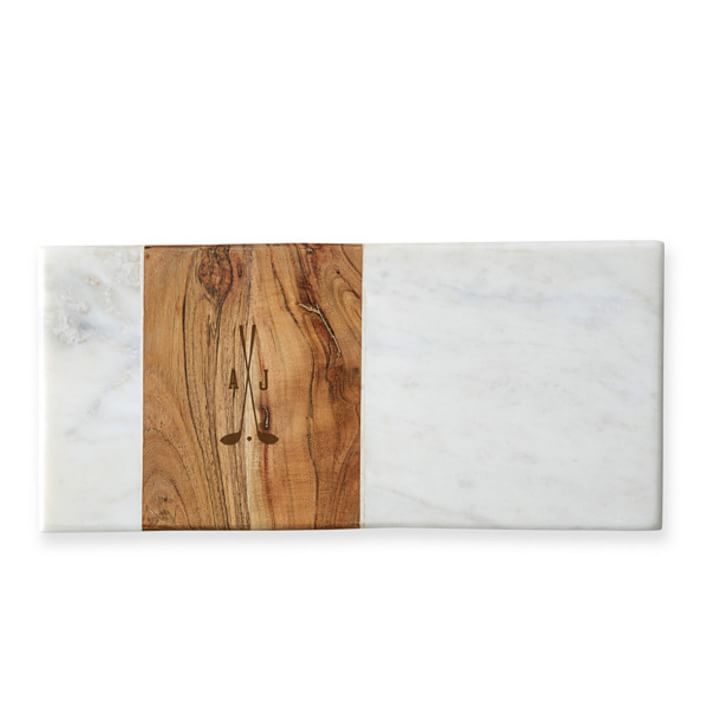 Wood and Marble Rectangle Cheese Board | Mark and Graham