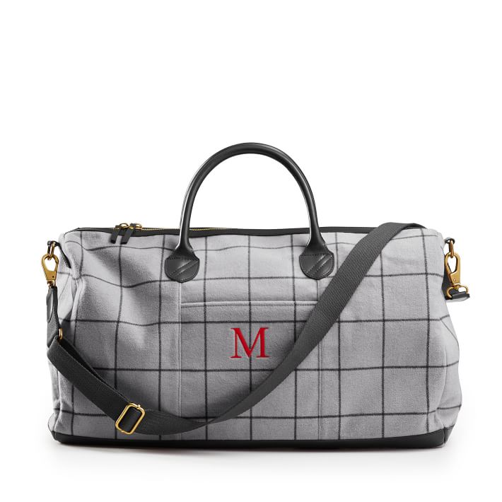 Windowpane Wool Overnighter Bag | Personalized Travel Bags | Mark and ...