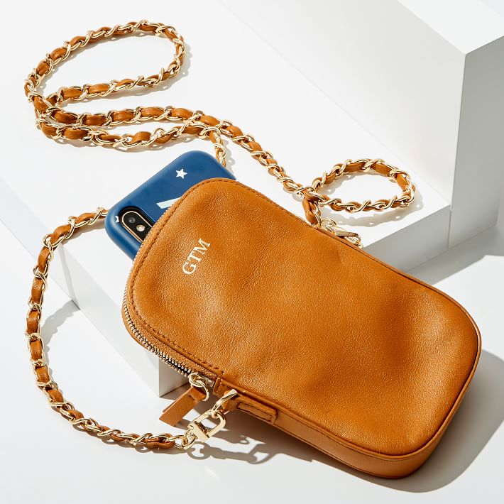 Chain Strap Leather Phone Crossbody | Mark and Graham