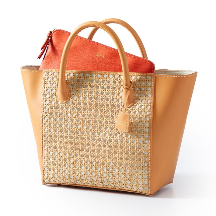 Cane and Leather Tote | Mark and Graham