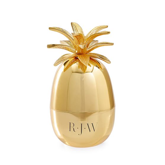 Monogrammed Silver Pineapple Cannister | Mark and Graham