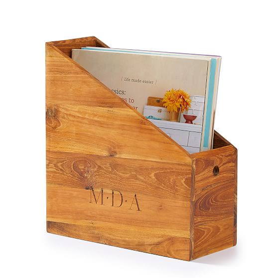 Teak Wood Magazine File | Mark and Graham