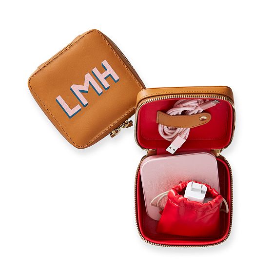 Monogrammed Travel Tech Case - Shadow Print | Mark and Graham