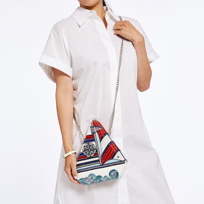 Beaded Sailboat Crossbody Bag | Mark and Graham