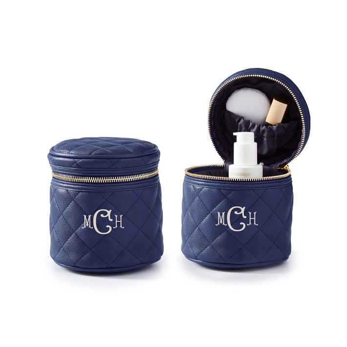 Round Quilted Cosmetic Case | Mark and Graham