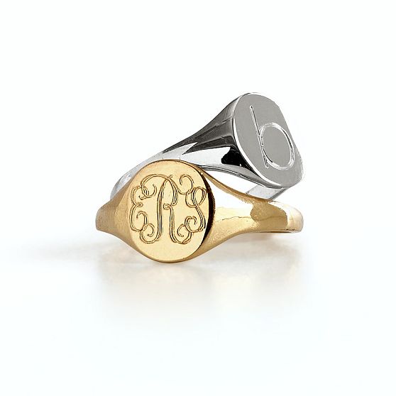Sarah Chloe Petite Signet Monogrammed Ring | Mark and Graham