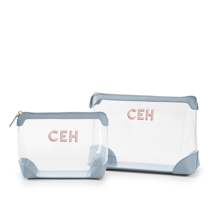 Monogrammed Clear Pouches - Set of 2 | Mark and Graham
