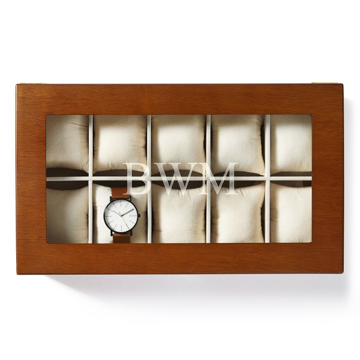 Wooden Watch Box with Quartz Clock | Mark and Graham