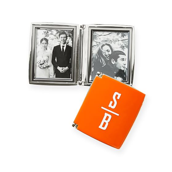 Monogrammed Enamel Pocket Picture Frame | Mark and Graham
