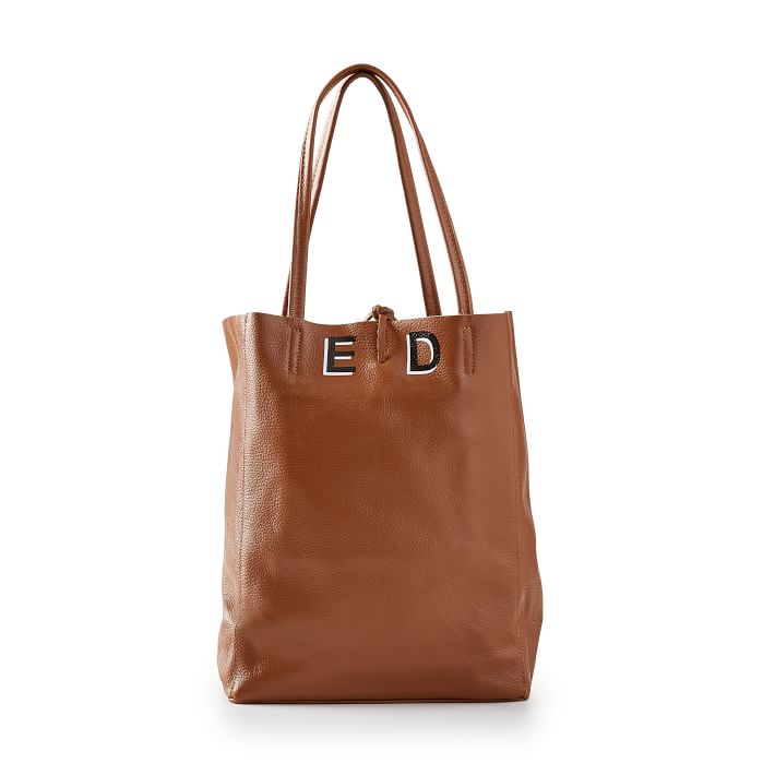Monogrammed Hand-Painted Italian Leather Tote Bag | Mark and Graham