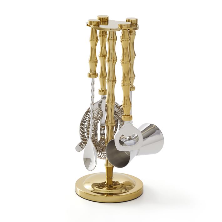 Gold Bamboo 5 Piece Bar Tool Set | Mark and Graham