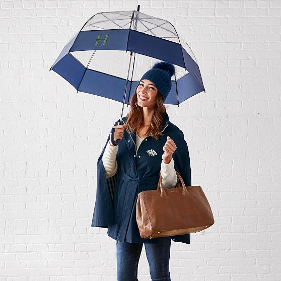 Belted Water Resistant Monogrammed Cape | Mark and Graham