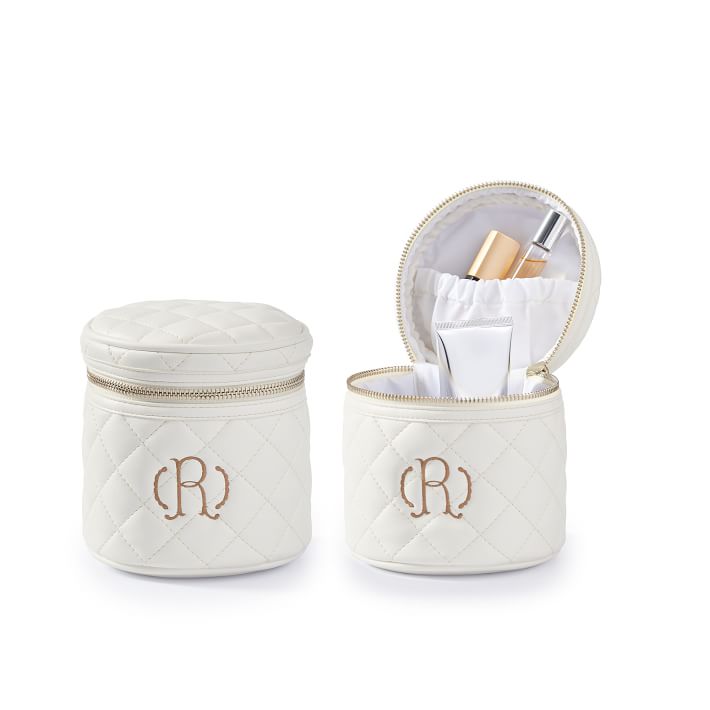 Round Quilted Cosmetic Case | Mark and Graham