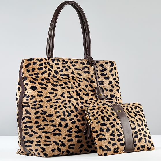 Dakota Monogrammed Spotted Hide Handbag | Mark and Graham