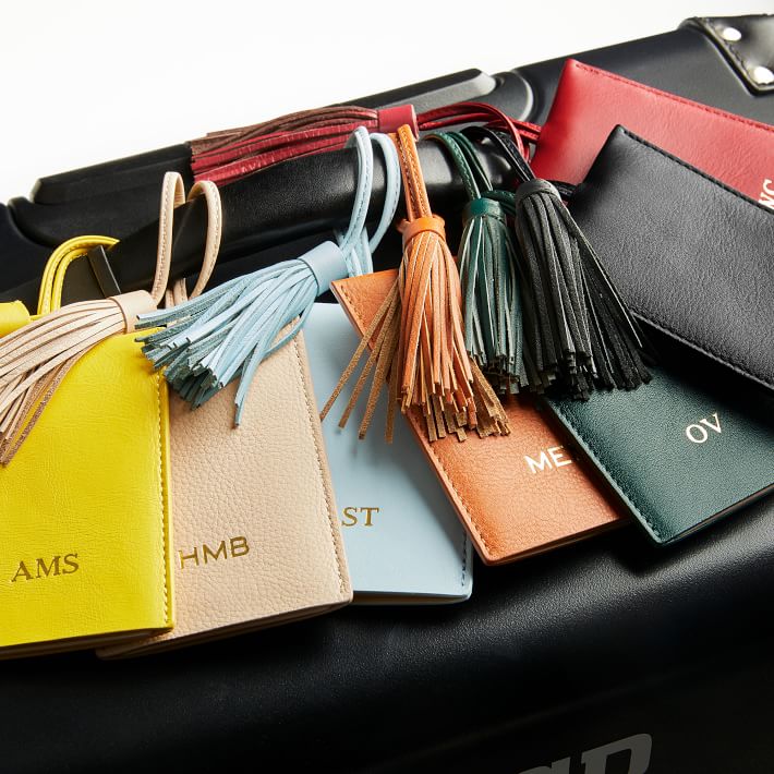 Personalized Leather Tassel Luggage Tag | Mark and Graham