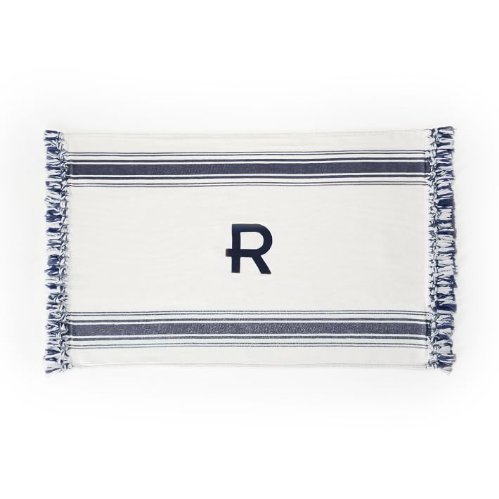French Stripe Cotton Bath Mat | Mark and Graham