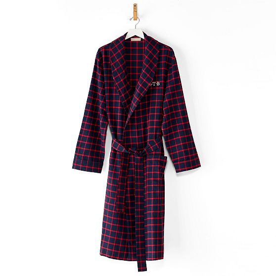 Men's Classic Plaid Monogrammed Robe | Mark and Graham