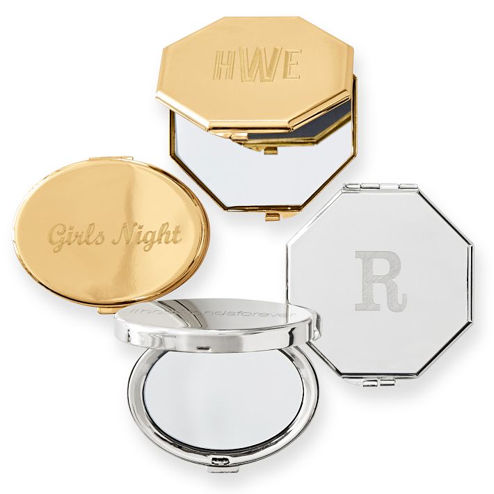 Engraved City Hexagon Compact Mirror | Mark and Graham