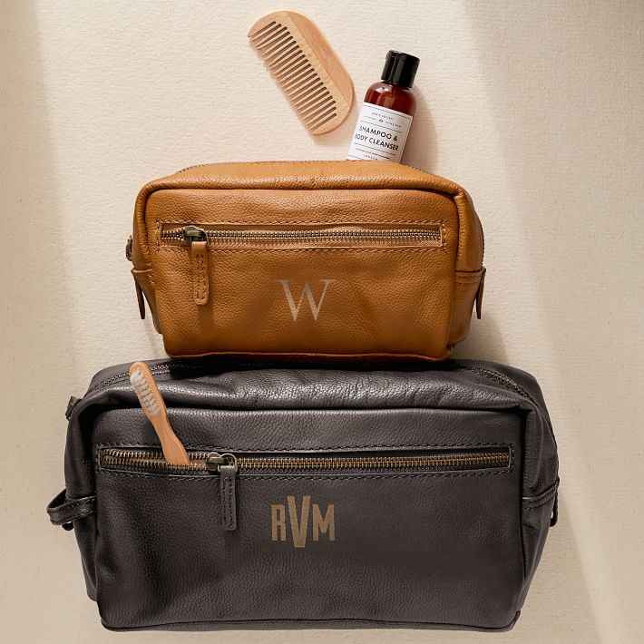 Everyday Leather Travel Pouch | Men's Dopp Kit | Mark and Graham
