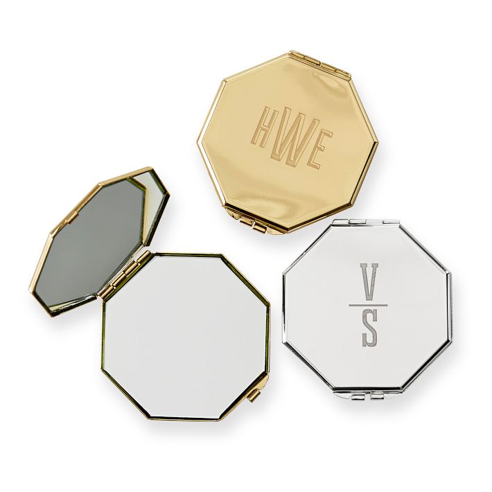 Engraved City Hexagon Compact Mirror | Mark and Graham