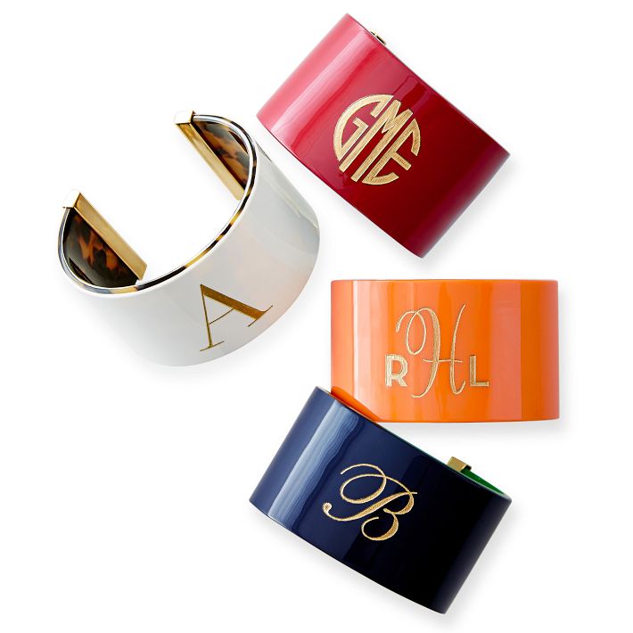 Monogrammed Colorblock Cuff Bracelet | Mark and Graham