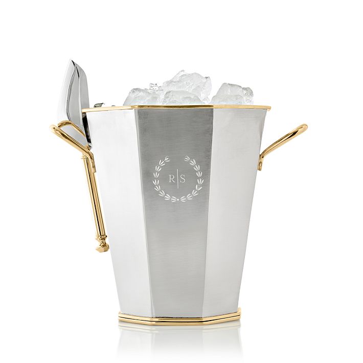 Monogrammed Hexagon Ice Bucket | Mark and Graham