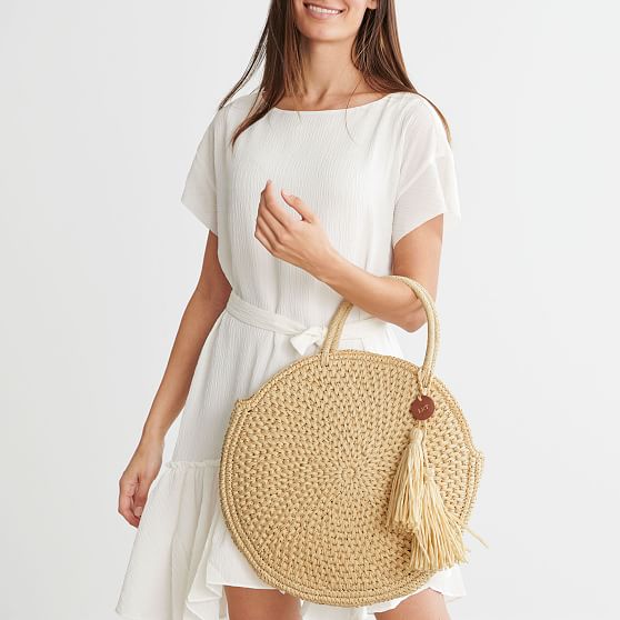 Rio Monogrammed Round Tote Bag | Mark and Graham