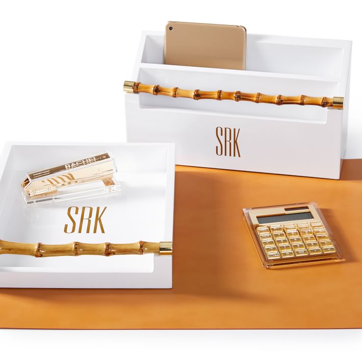 Bamboo Lacquer Desk Organizer Tray | Mark and Graham