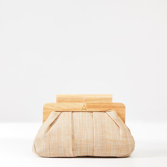 Raffia Wood Frame Clutch | Mark and Graham