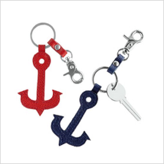 Italian Leather Anchor Keychain | Mark and Graham