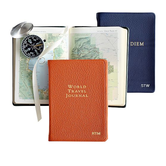 Personalized Leather Bound World Travel Journal | Mark and Graham