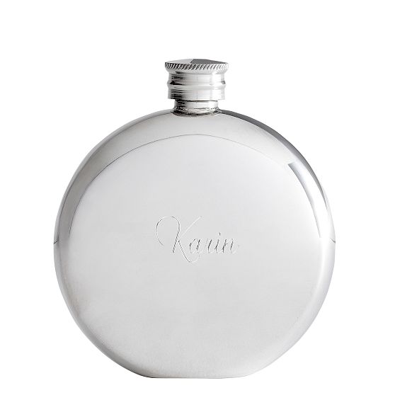Pewter Circle Personalized Flask | Mark and Graham