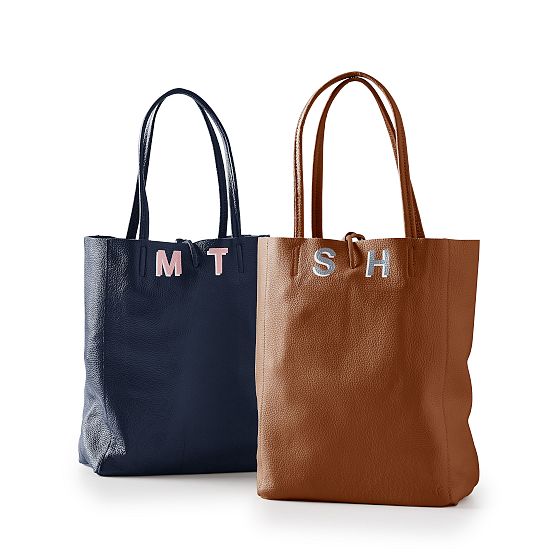 Monogrammed Hand-Painted Italian Leather Tote Bag | Mark and Graham
