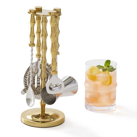 Gold Bamboo 5 Piece Bar Tool Set | Mark and Graham