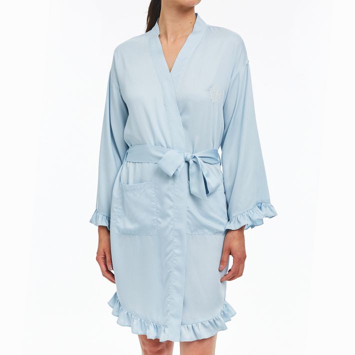 Ruffle Sateen Robe | Mark and Graham
