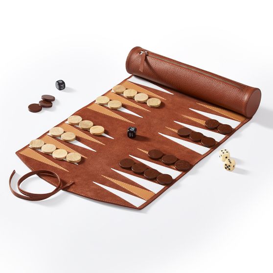 Personalized Leather Travel Backgammon Set | Mark and Graham