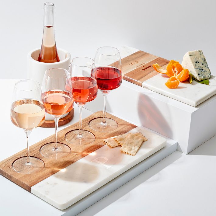 Wood and Marble Wine Flight Cheese Board Set | Mark and Graham