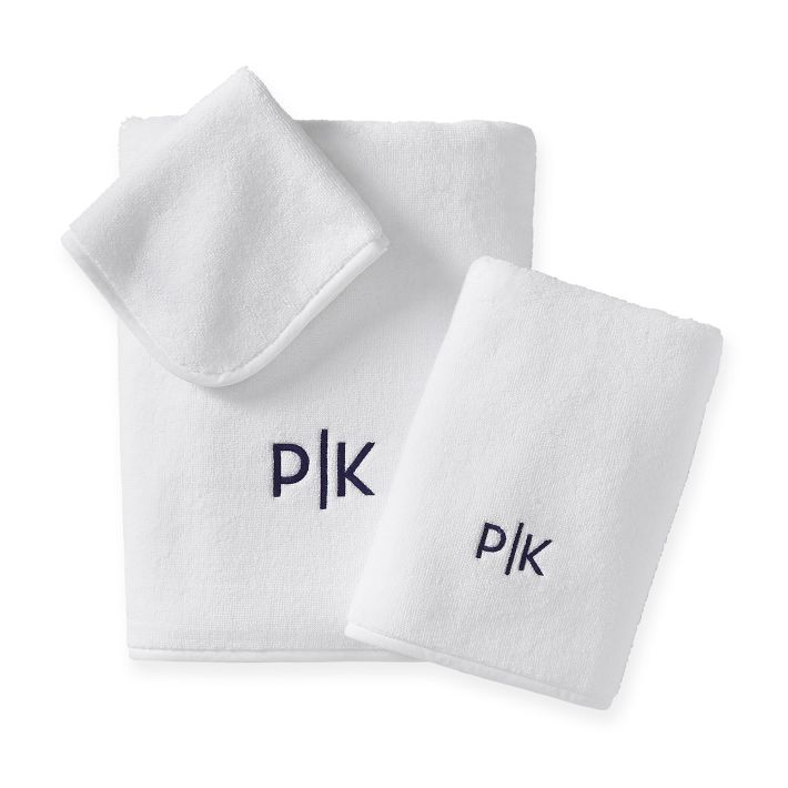Hydrocotton Piped Border Hand Towel | Mark and Graham