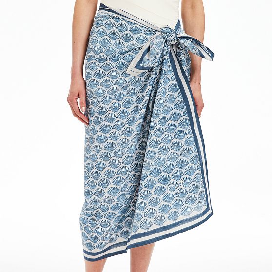 Shell Block Print Sarong | Mark and Graham