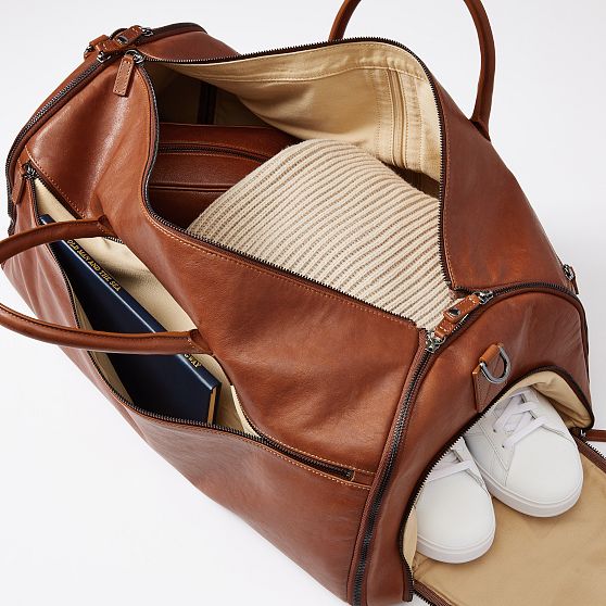 Carson Leather 2-in-1 Garment Bag | Mark and Graham