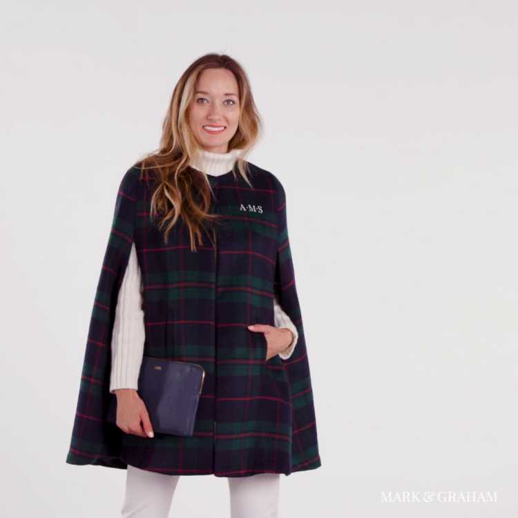 Stella Monogrammed Women's Cape | Personalized Apparel | Mark and Graham
