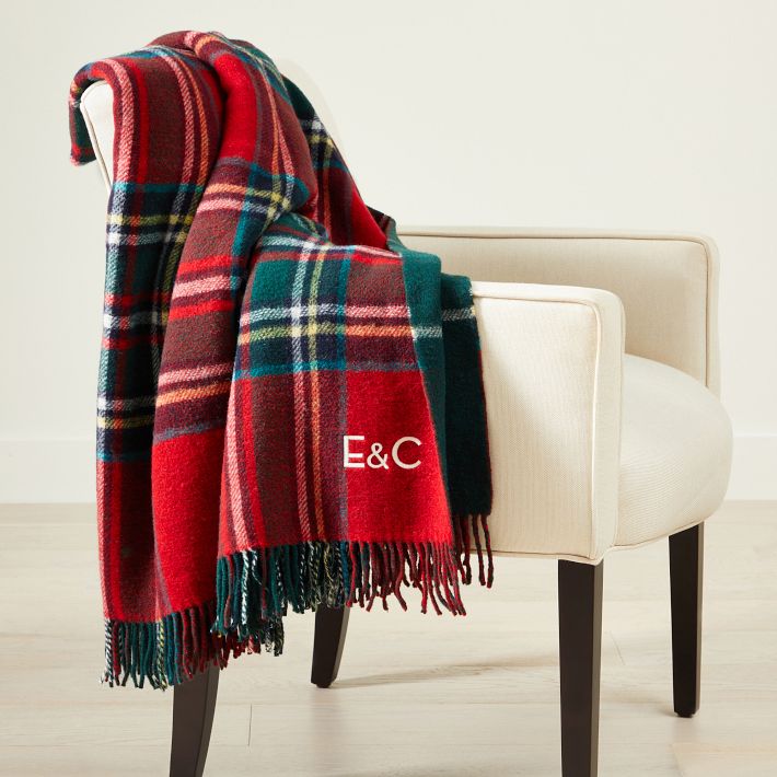 Double Sided Italian Plaid Throw Blanket | Mark and Graham