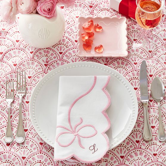 Embroidered Bow Dinner Napkins, Set of 4 | Mark and Graham